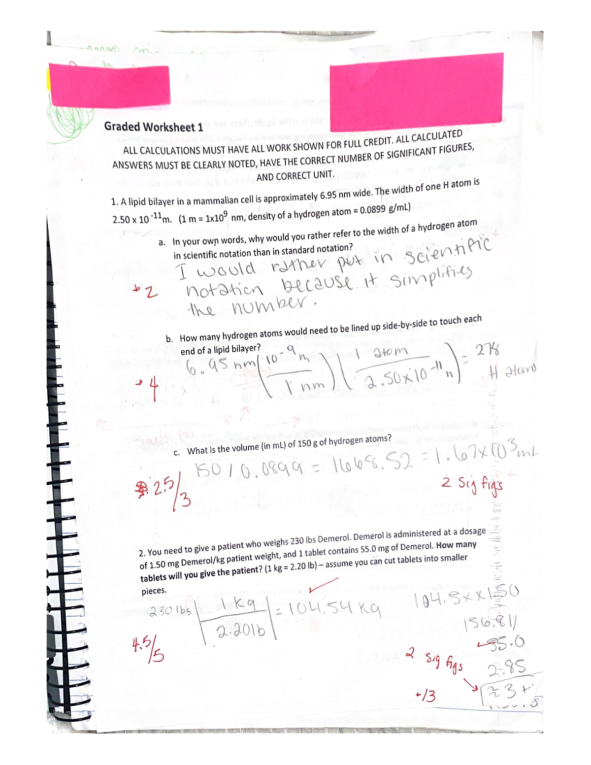 Graded Worksheet 1 - CHEM 161 - Studocu