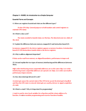 Homework 5 - Answers - hw5 - ICS 232 Computer Organization & Architecture Homework 5 - Chapter 4 ...