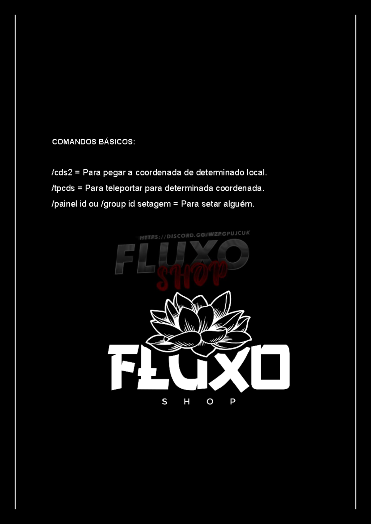 Farms BASE Ultra TEMA Proprio - Fluxo SHOP - COMANDOS BÁSICOS: /cds2 ...