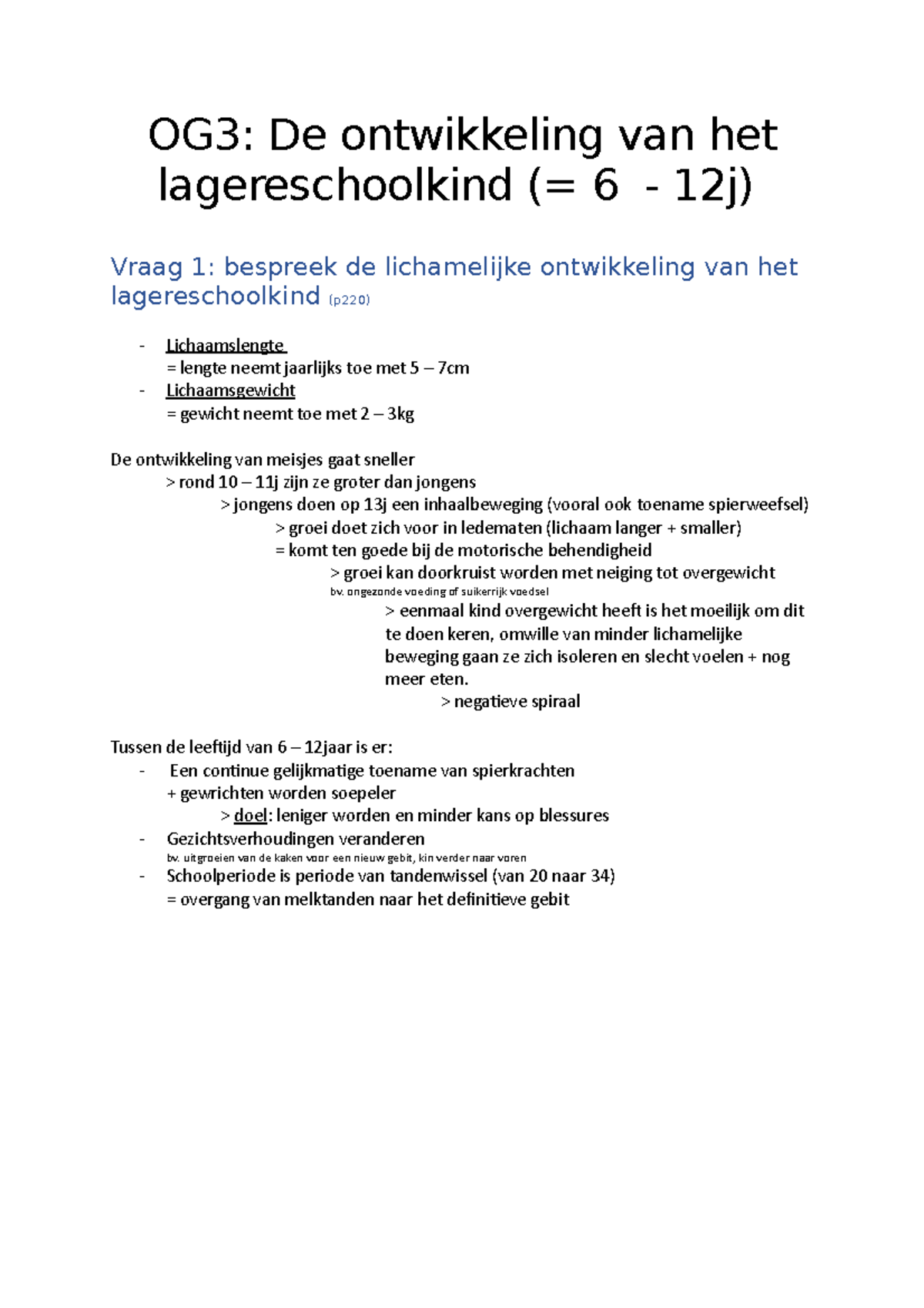 OG3 - og verbeterde versie 1ste jaar verpleegkunde pxl menselijk ...