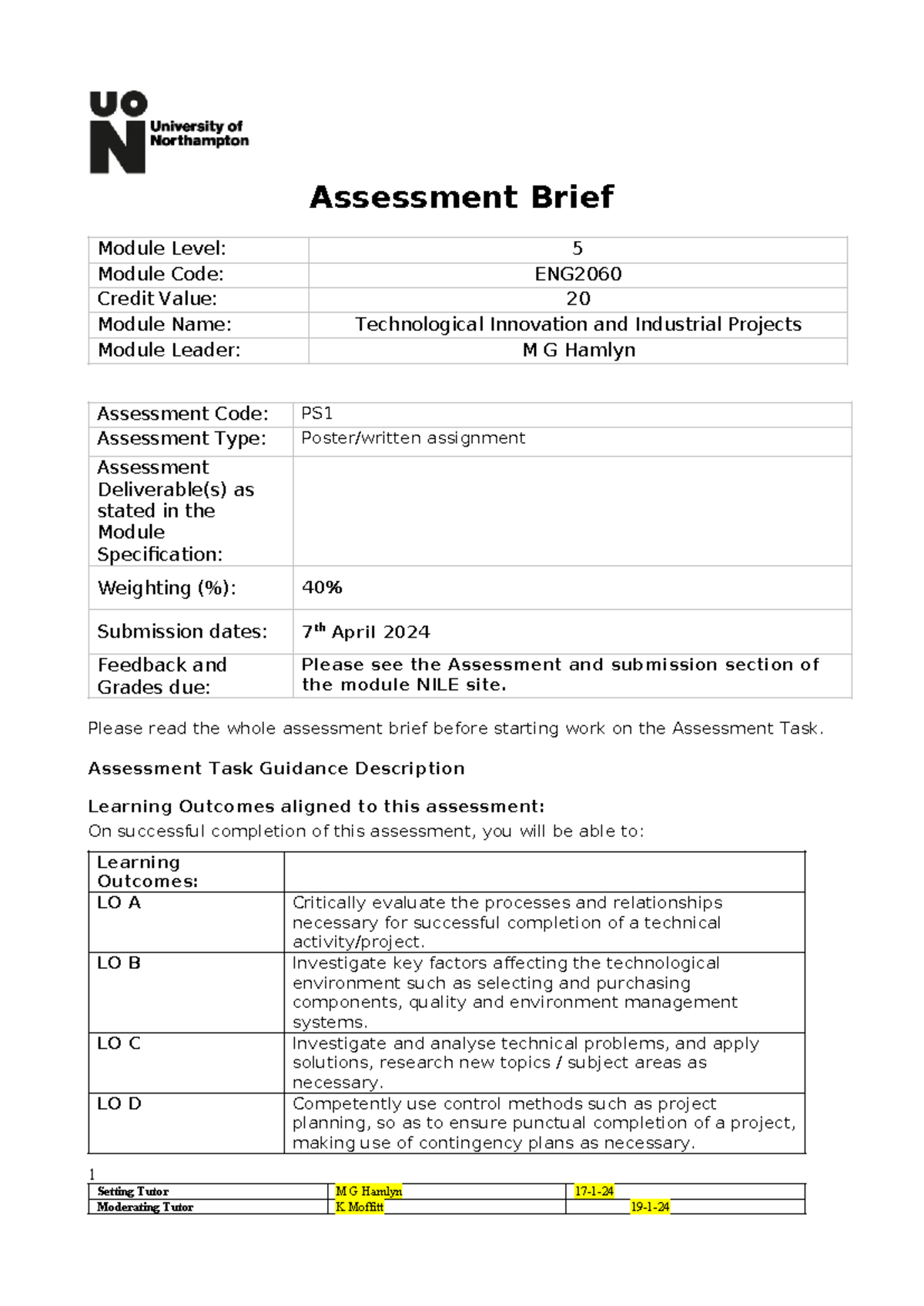 Eng2060 Assignment 1 Brief 2023 24 Tagged Assessment Brief Module Level 5 Module Code Eng