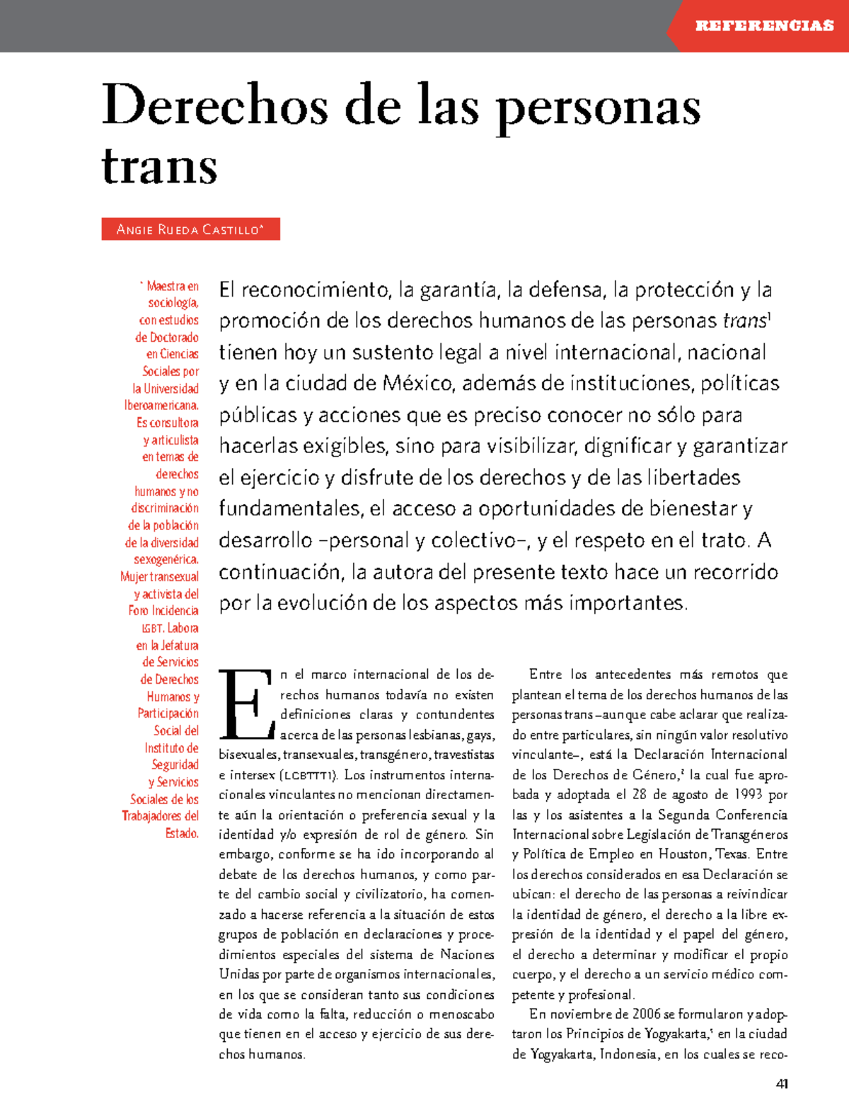 Derechos de las personas trans ciddhh - REFERENCIAS E n el marco ...