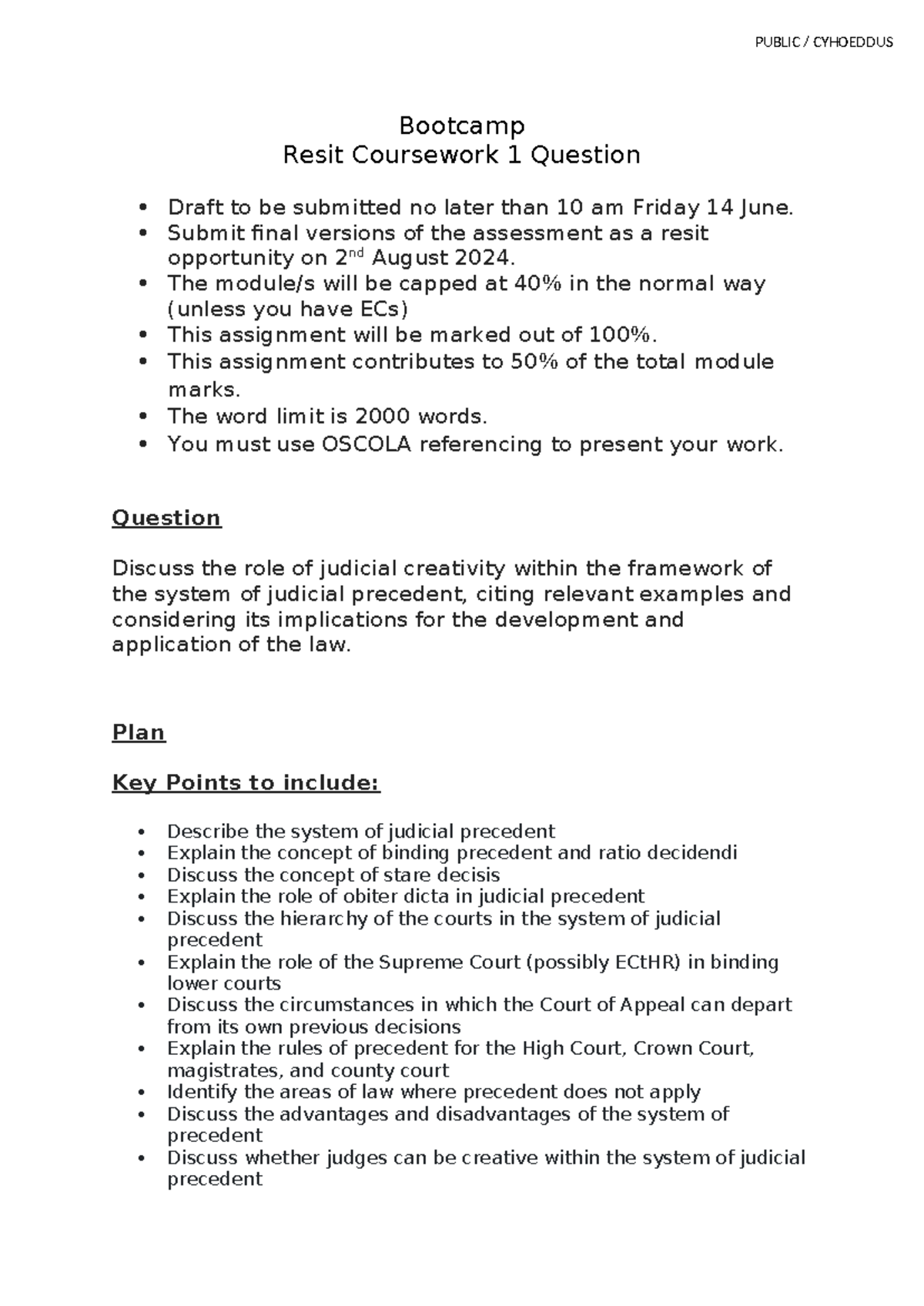 Bootcamp CW1 - good - Bootcamp Resit Coursework 1 Question Draft to be ...