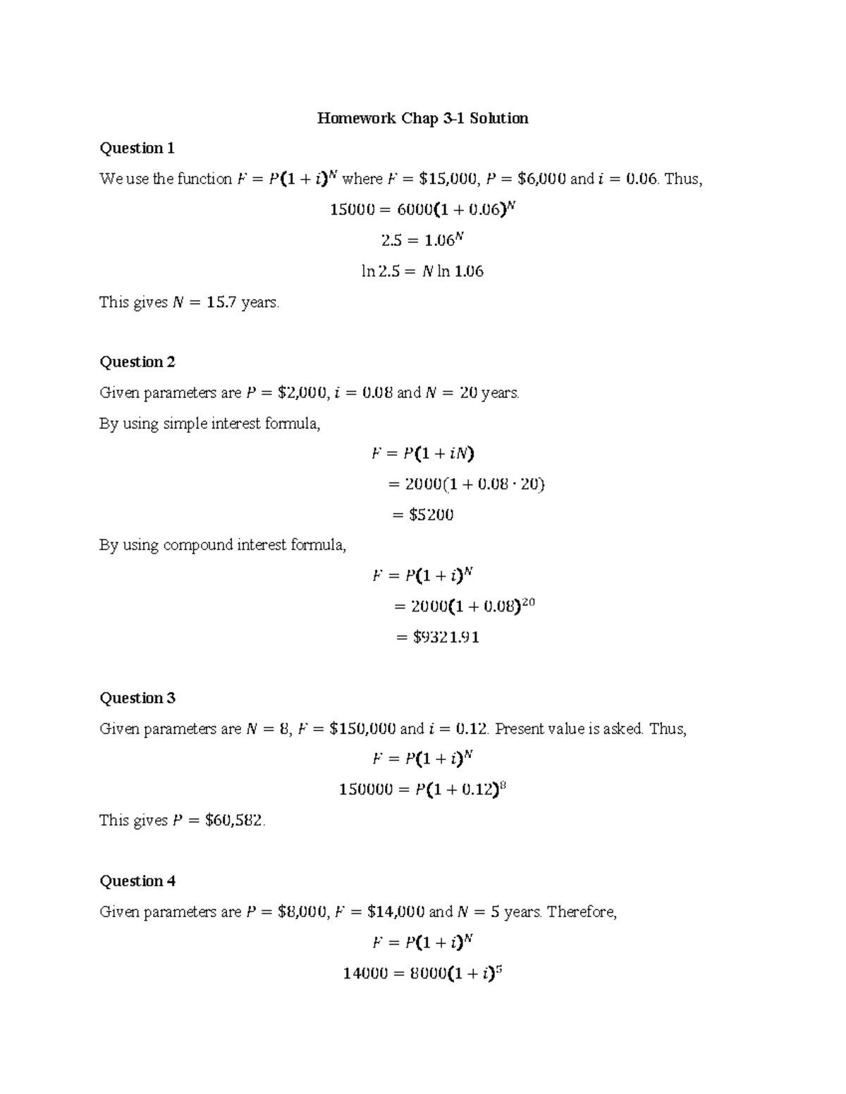 Homework Chap 3-1 Solution (Section C) - Homework Chap 3- 1 Solution Question 1 We use the ...