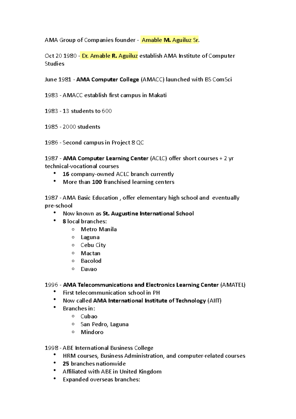Ethns 1 - Euthenics 1 Study Material - AMA Group of Companies founder ...