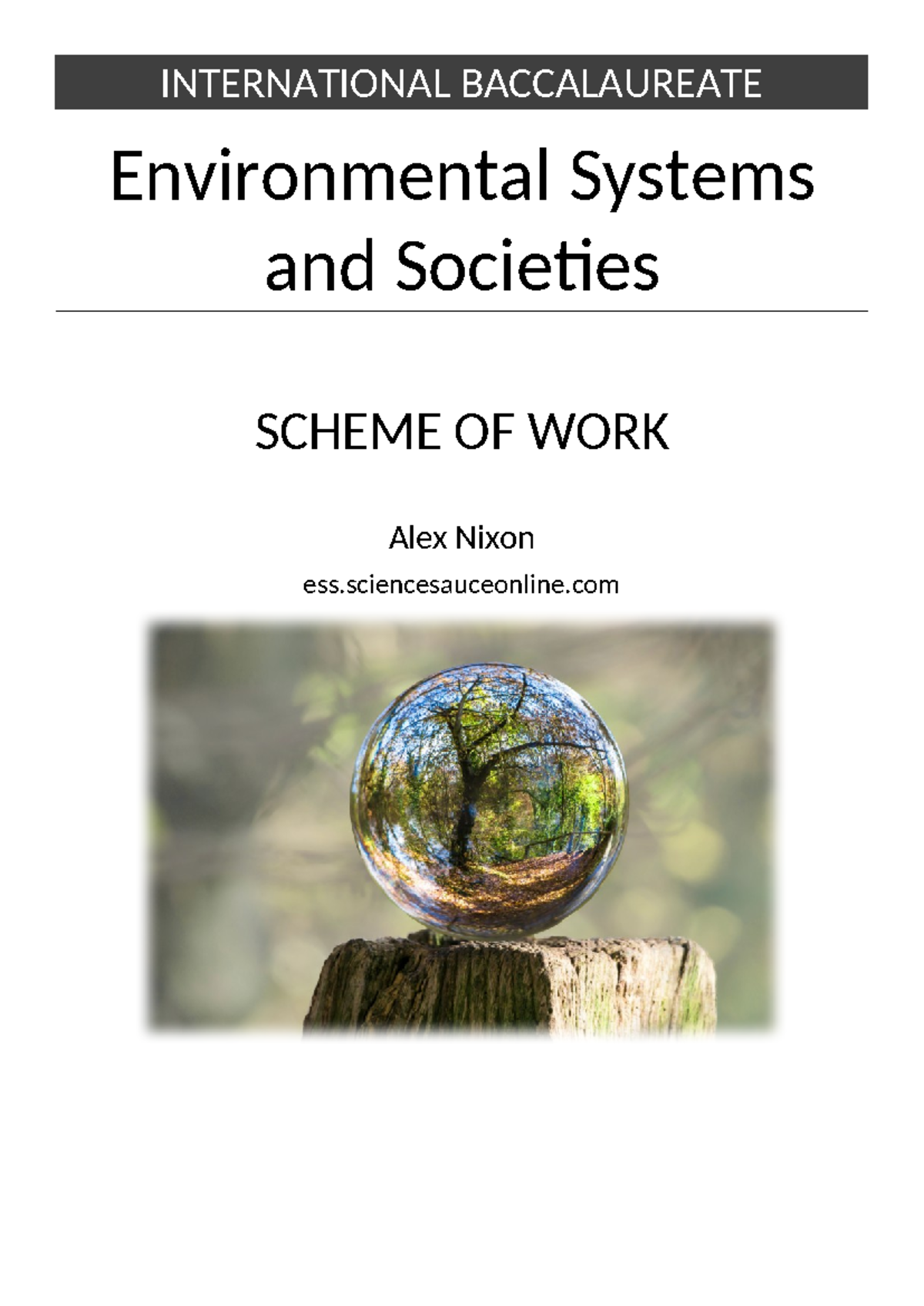 IB ESS Scheme of Work 1 - Environmental Studies - INTERNATIONAL ...