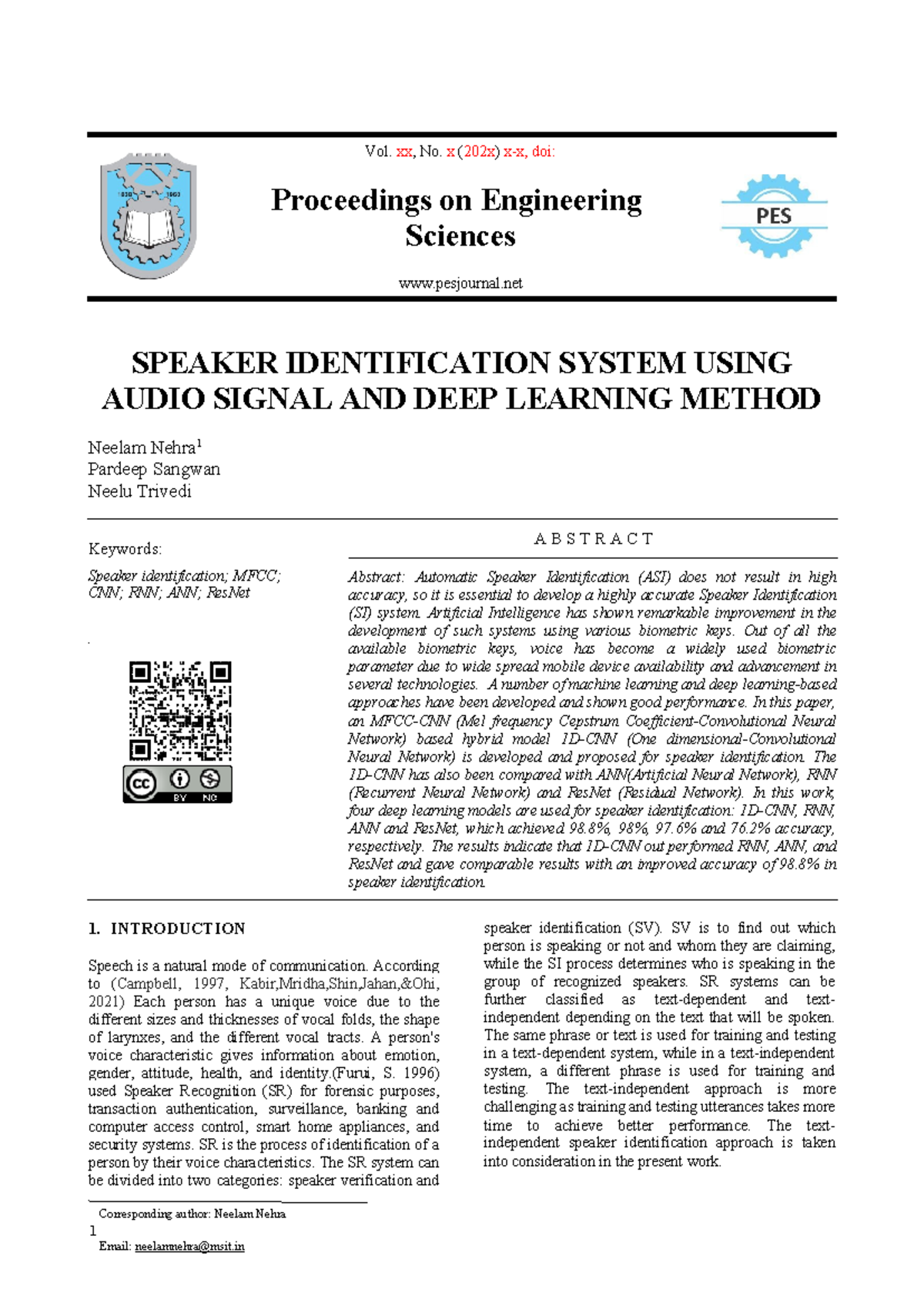 Speaker Identification System Using Audio Signal AND DEEP Learning ...