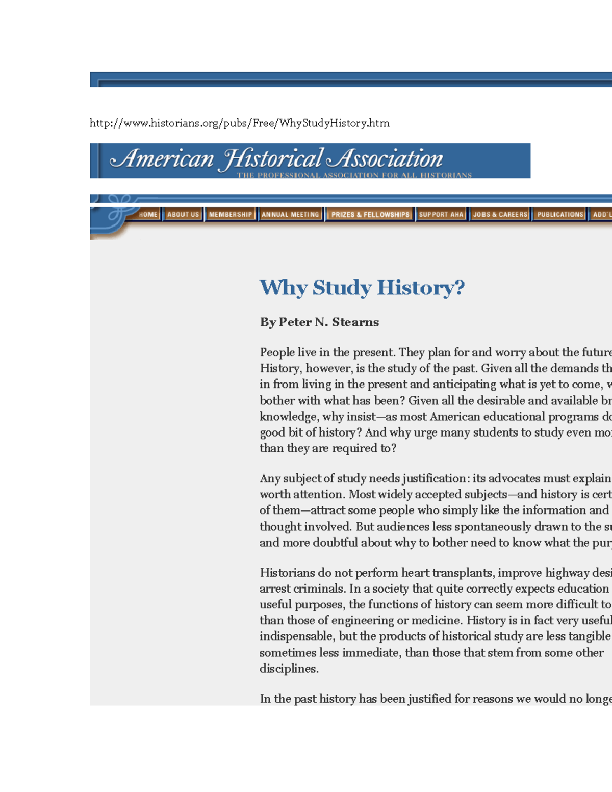 Why Study History - historians/pubs/Free/WhyStudyHistory.htm Why Study ...