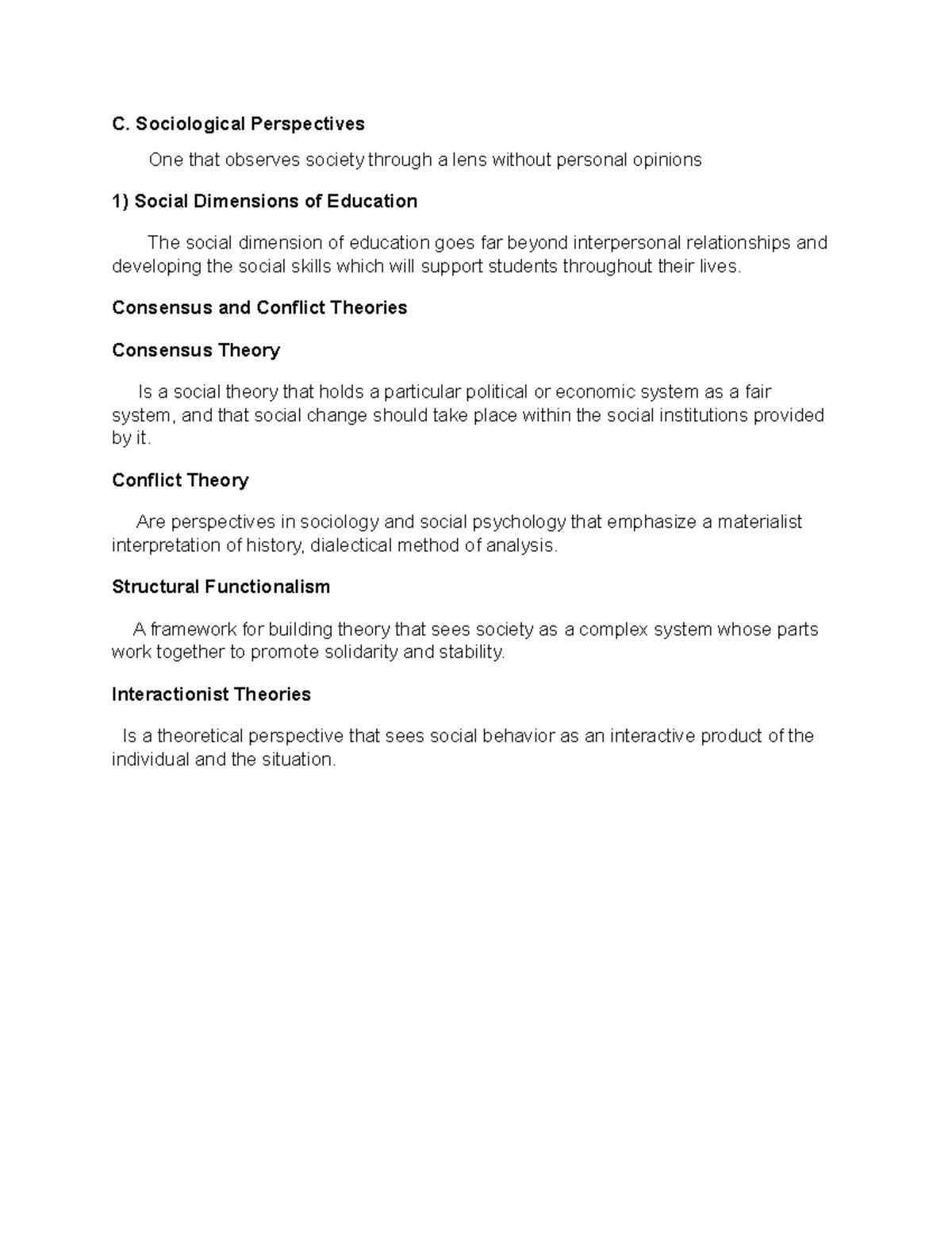 Prof Ed 104 - The Teacher and The School Community - C. Sociological ...