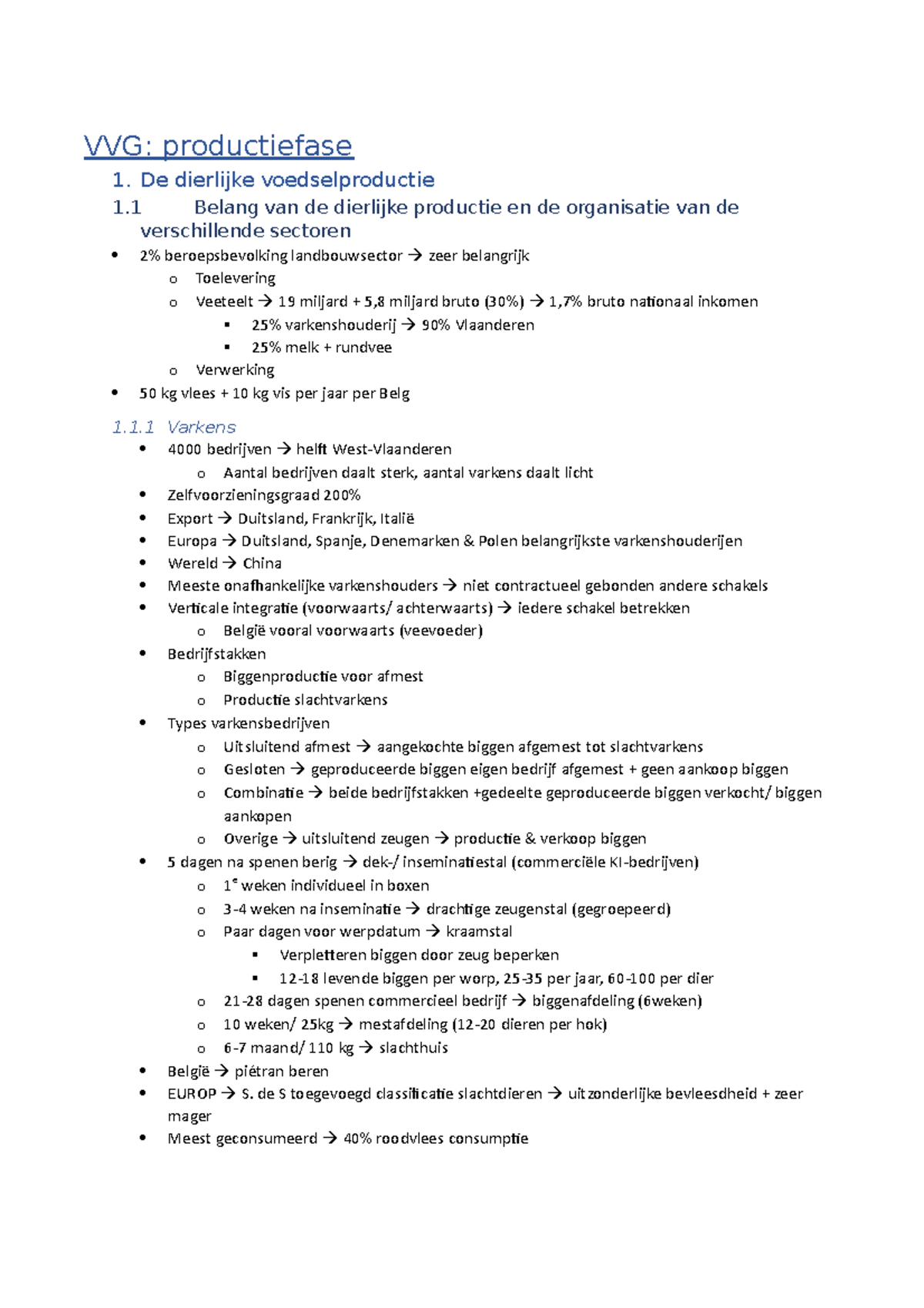 VVG productiefase - samenvatting van cursus module 2, de primaire fase. samenvatting van de ...