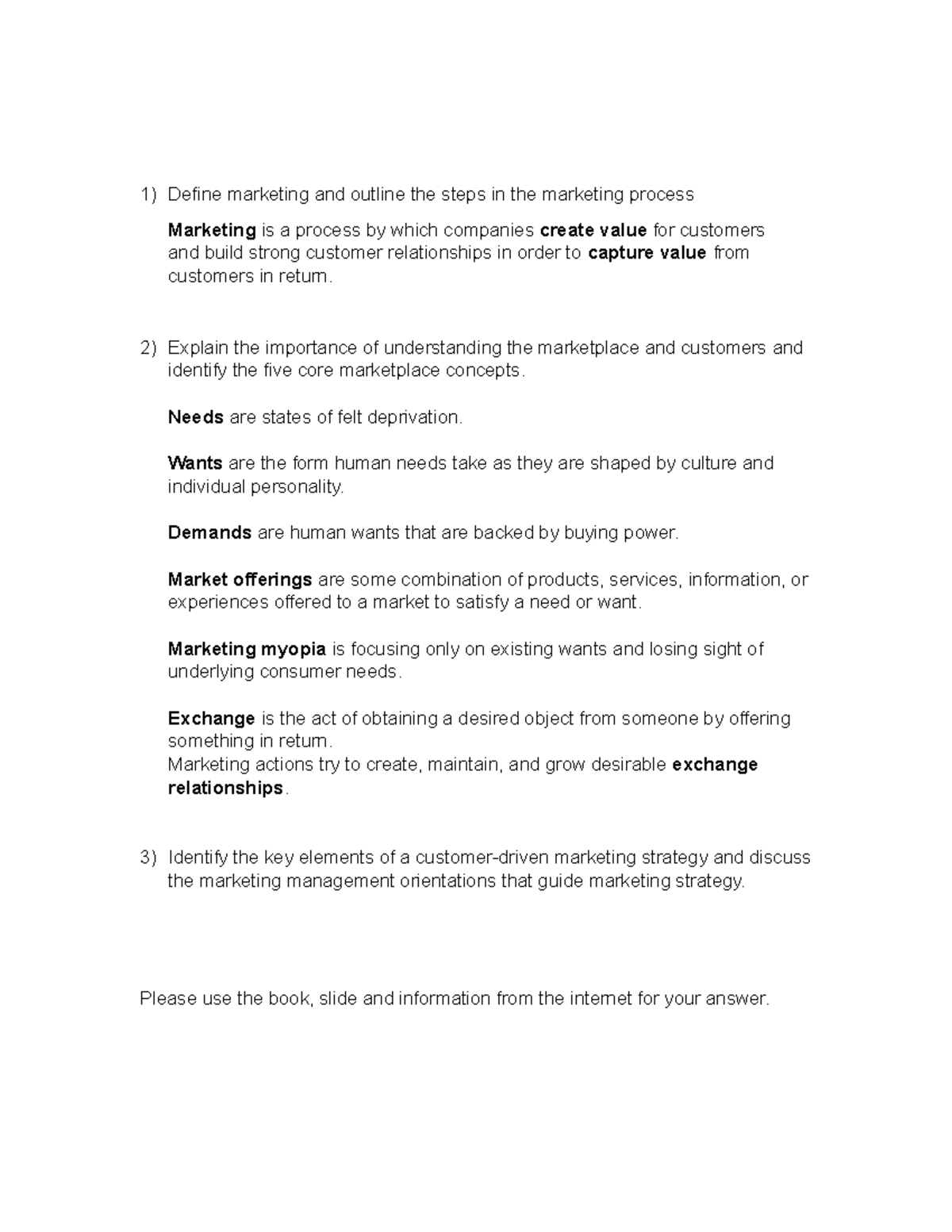 MKT410- ( Exercise TASK 1) - Define marketing and outline the steps in ...