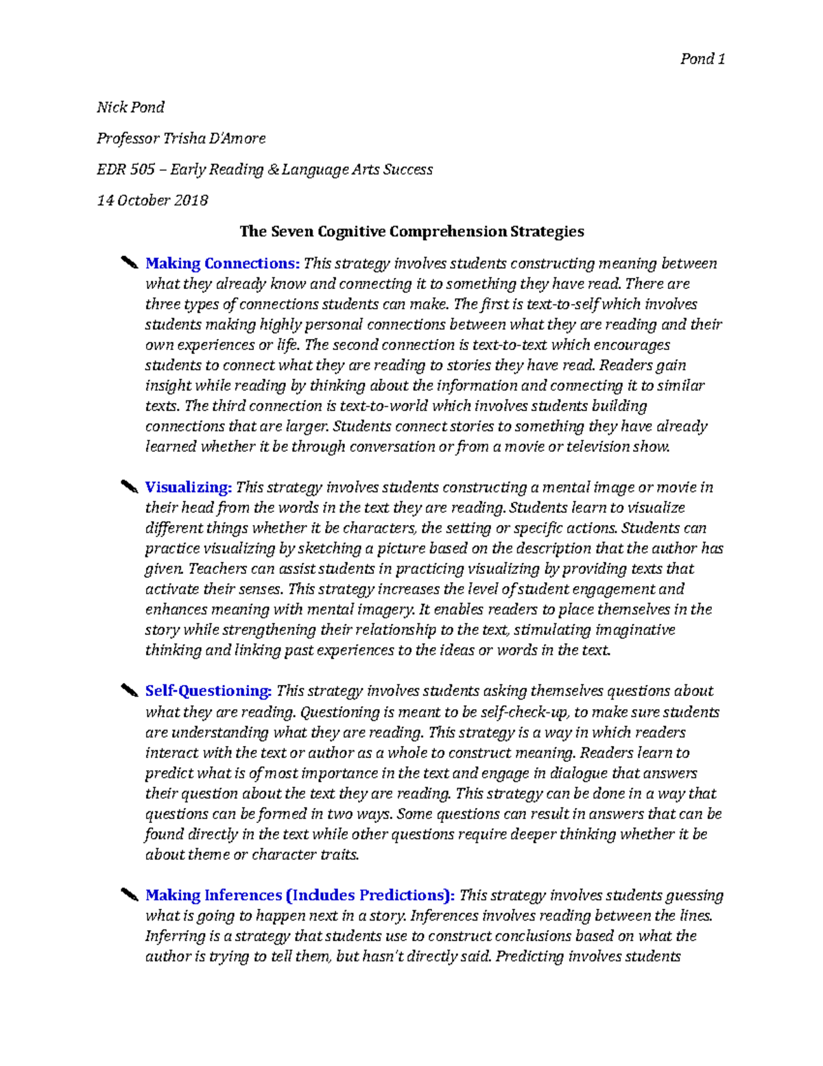 The Seven Cognitive Comprehension Strategies - There are three types of ...