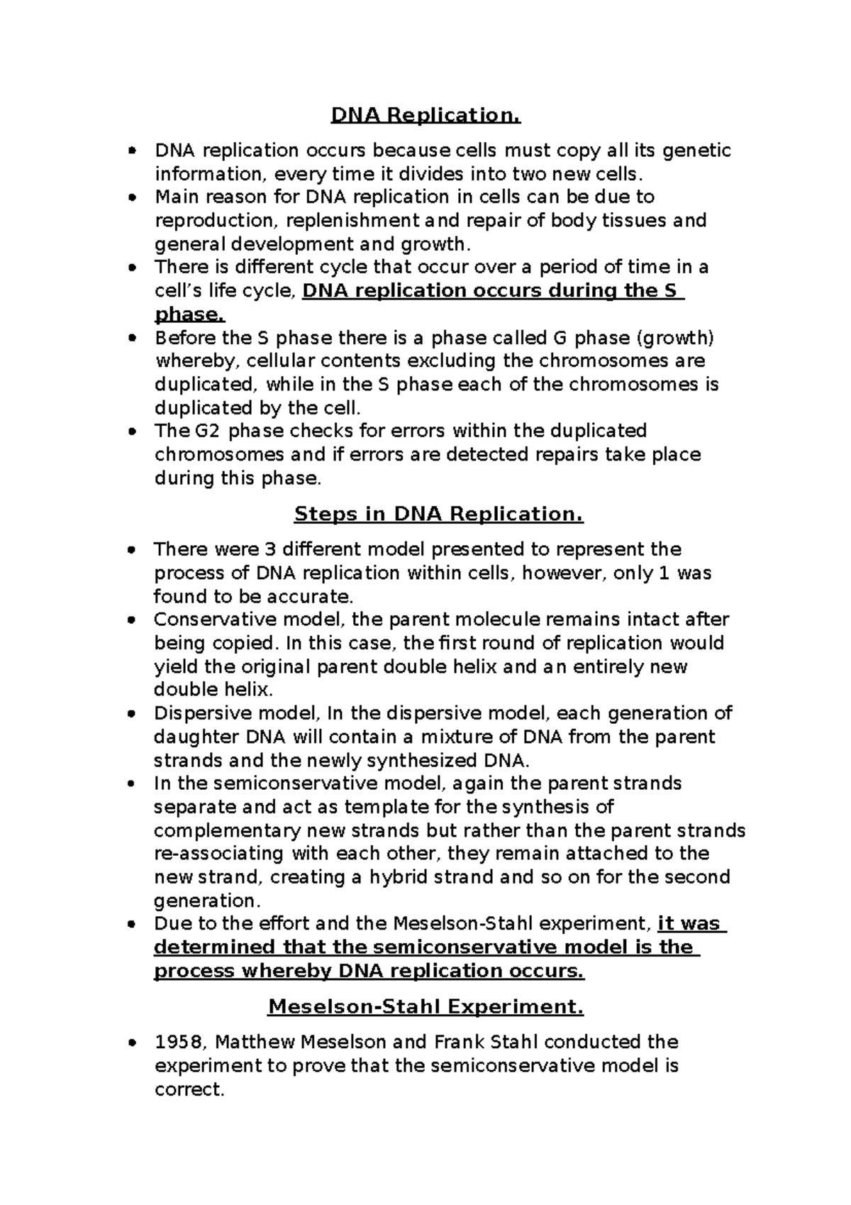 DNA Replication Revision Guide - DNA Replication. DNA replication ...
