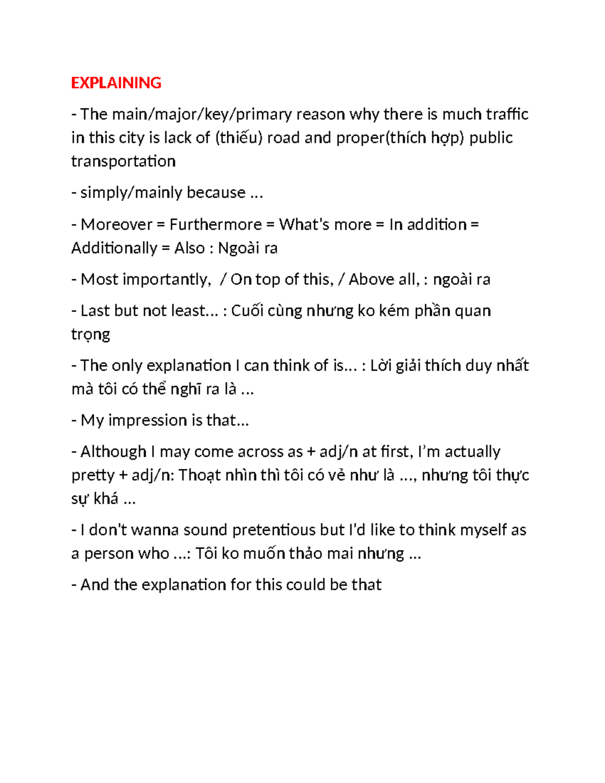 Ielts - dm ădjw - EXPLAINING The main/major/key/primary reason why ...