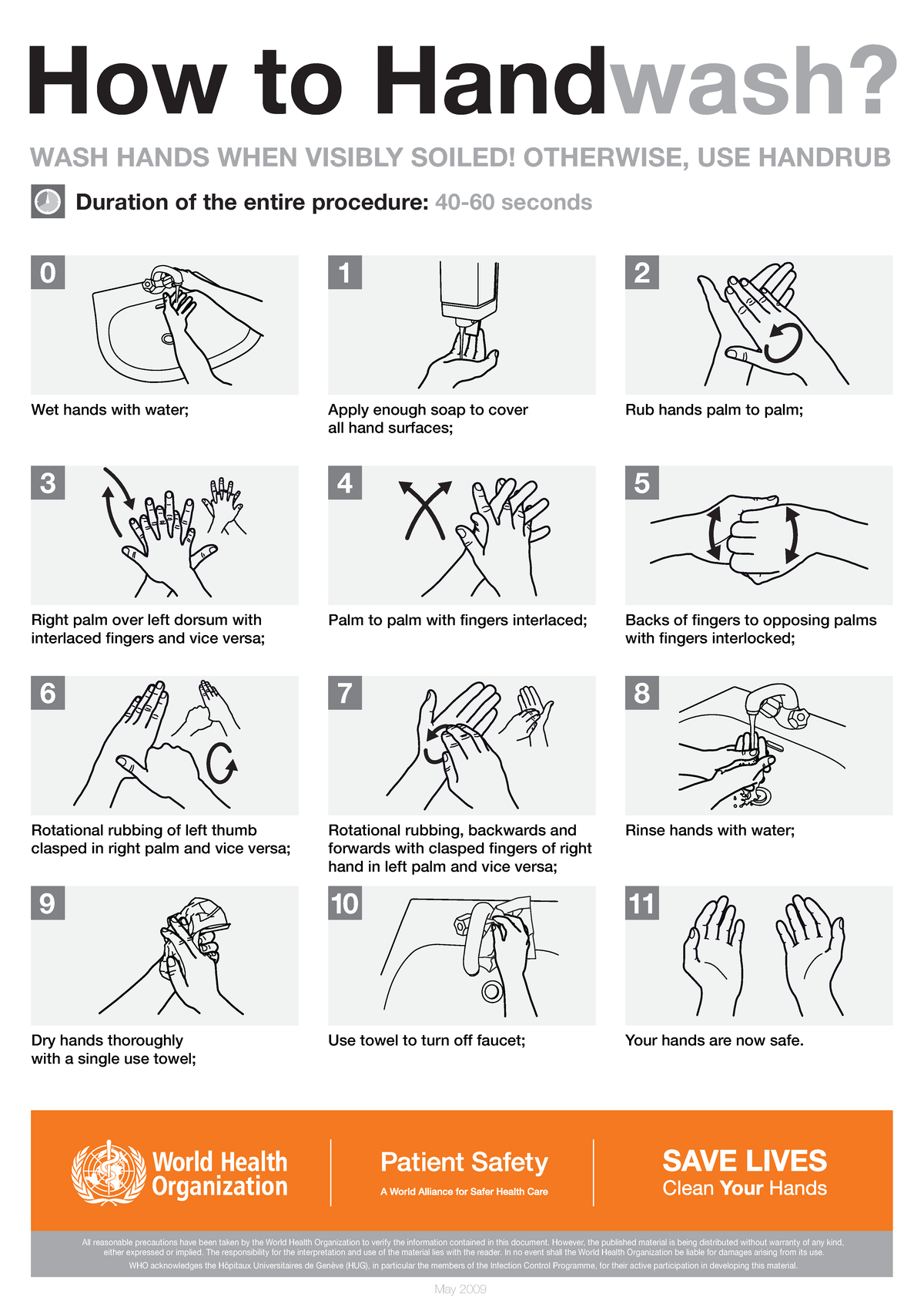 How To Hand Wash Poster - good - WASH HANDS WHEN VISIBLY SOILED ...