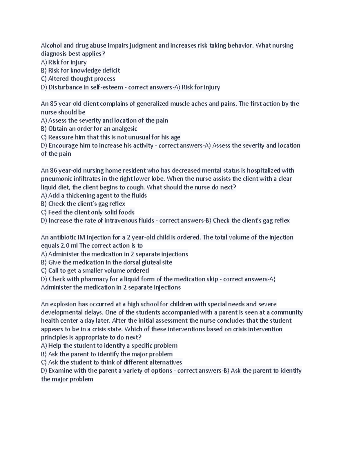 2024 HESI RN EXIT EXAM WITH Correct Answers-11 - Alcohol and drug abuse ...