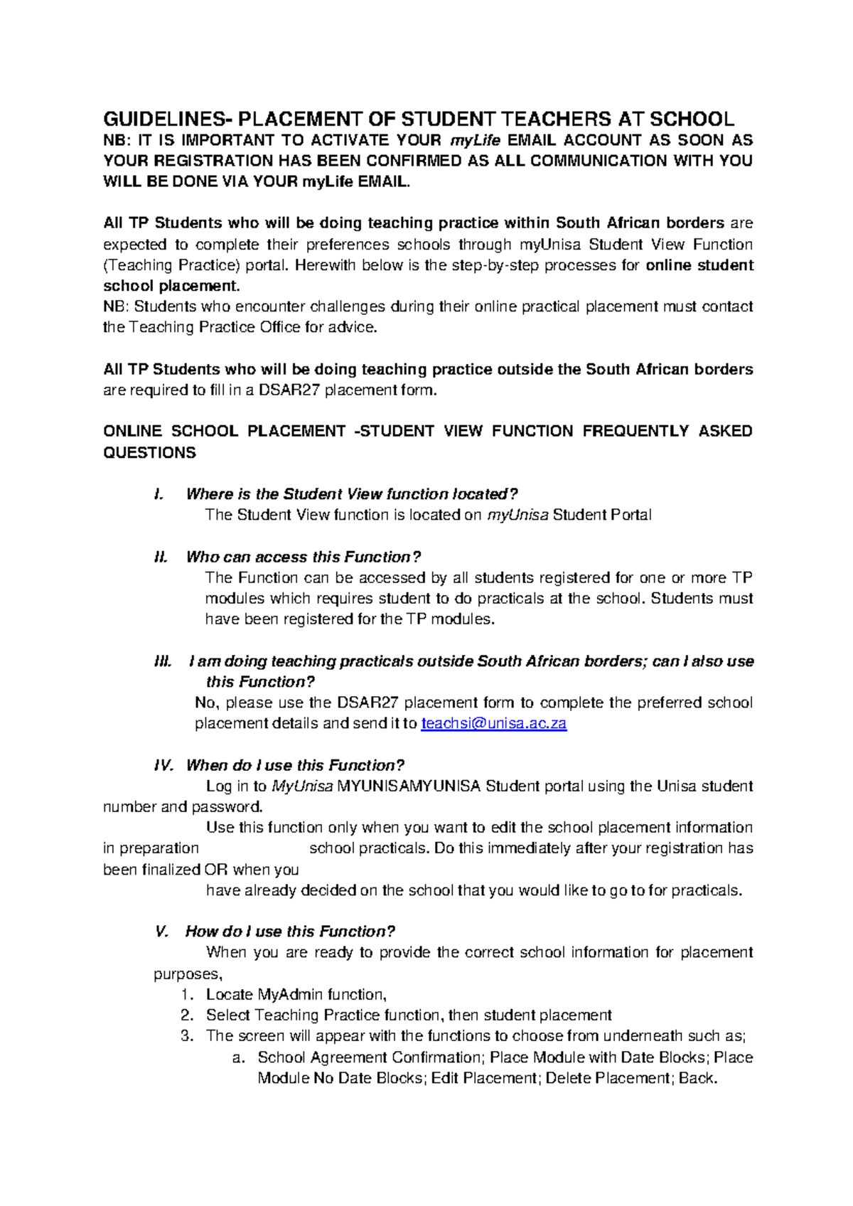 Guideline for Online Self Placement(Online placement) - GUIDELINES ...