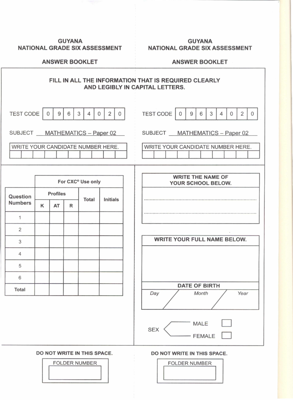 NGSA 2021 - Mathematics Paper 2 - WRITE THE NAME OF YOUR SCHOOL BELOW ...