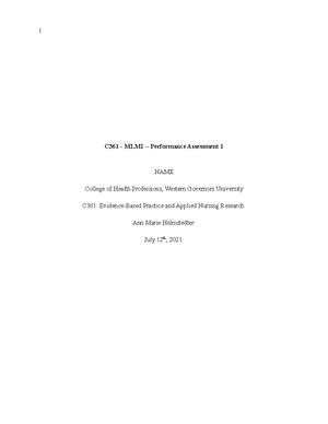 C489- Task 1- Passed with no Revisions - NURS 4210 - WGU - Studocu