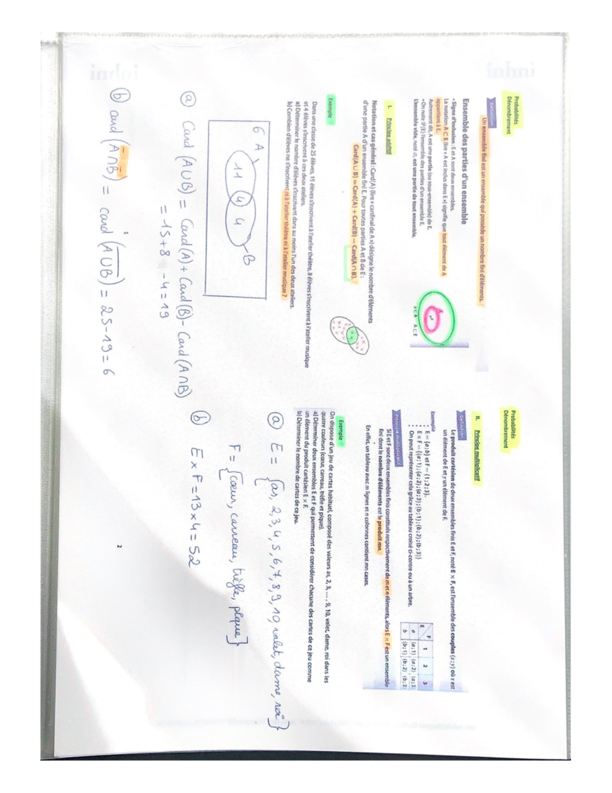 Dénombrement terminale spe math - Mathématiques - Studocu