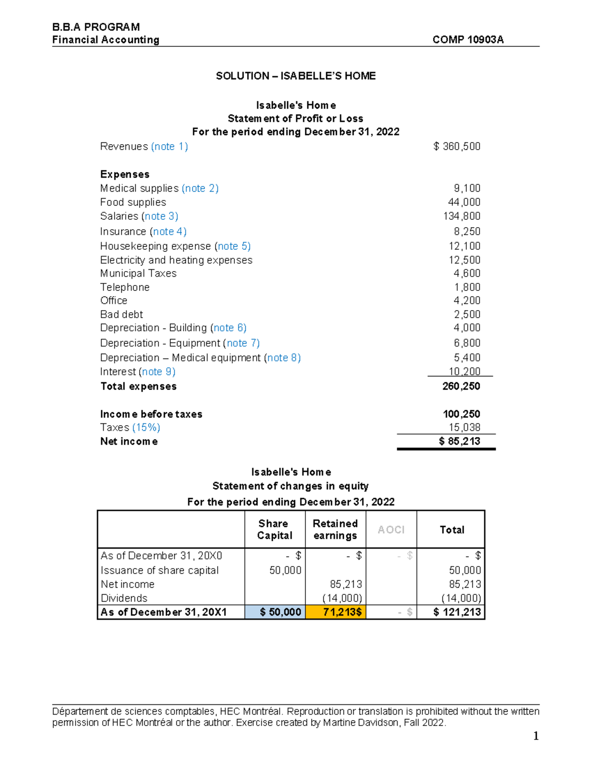 10903 A Isabelle s Home Solution - Financial Accounting COMP 10903A ... 10903 A Isabelle s Home Solution - Financial Accounting COMP 10903A ...