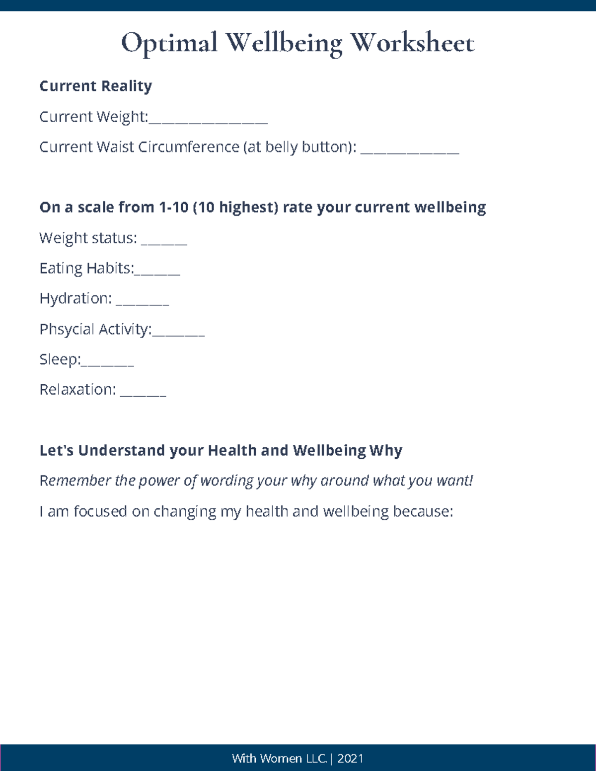 Optimal Wellbeing Worksheet - yourwebsite Optimal Wellbeing Worksheet ...