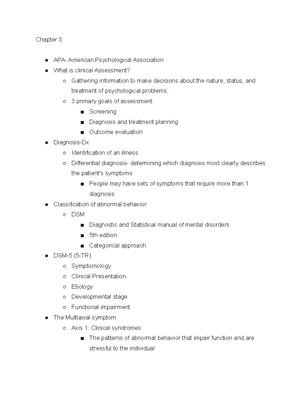 Abnormal Psychology Chapter 3 - Chapter 3: APA- American Psychological Association What is - Studocu