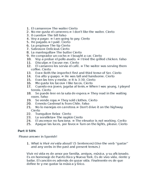 SPAN 2 EXAM 1 REVIEW - SPAN 2 - Studocu