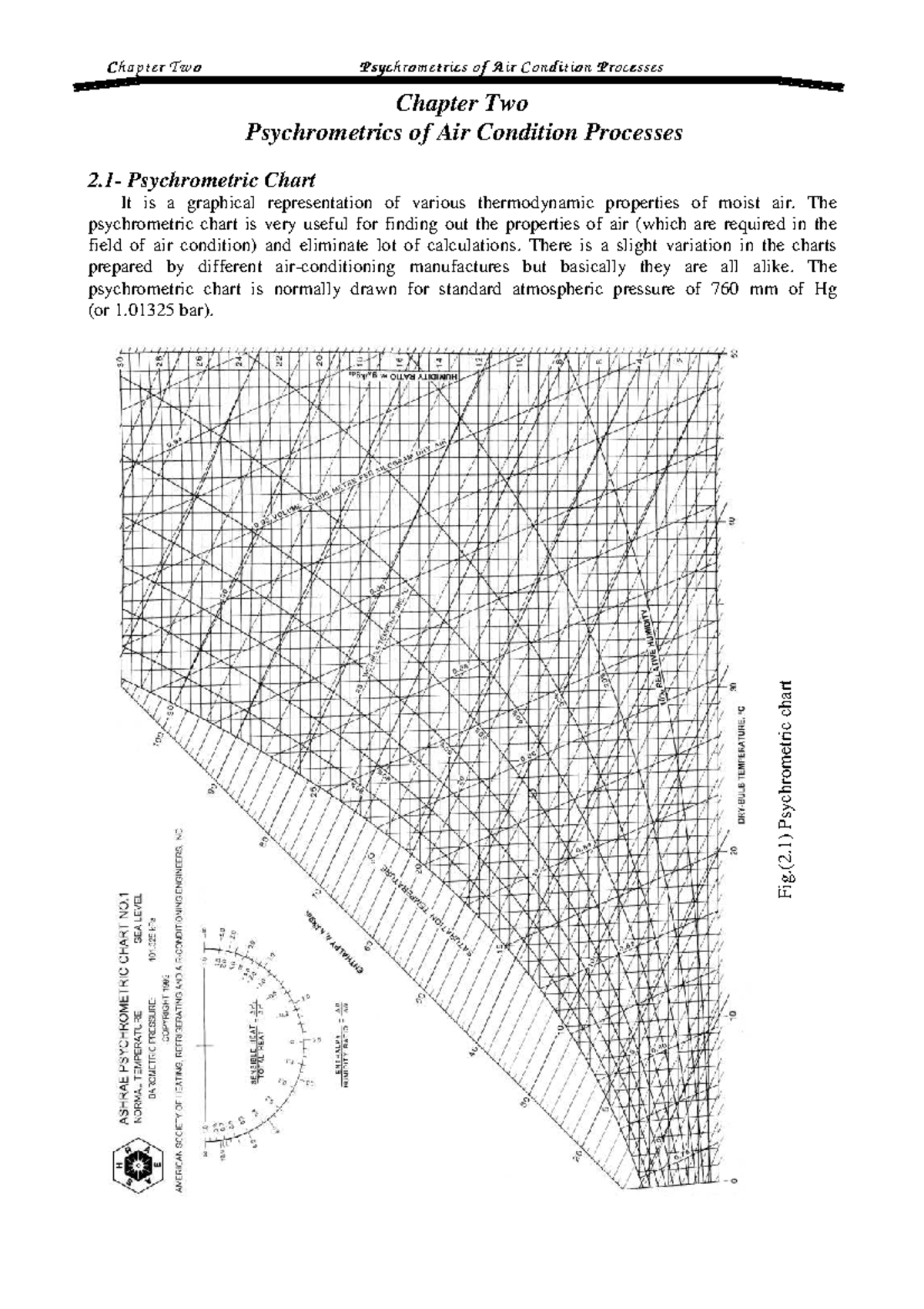 Psychometry of air conditioning - Chapter Two Psychrometrics of Air ...