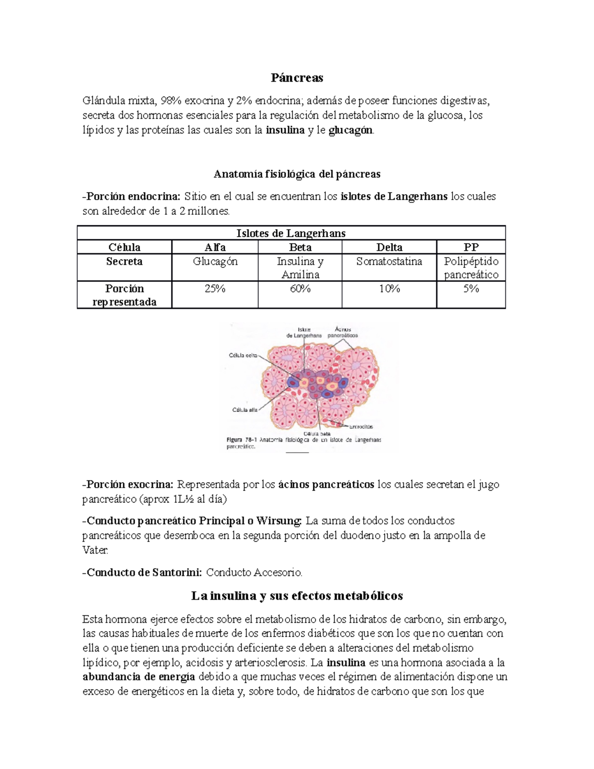 Cap. 78 Fisiología 2 Guyton - Páncreas Glándula mixta, 98% exocrina y 2 ...