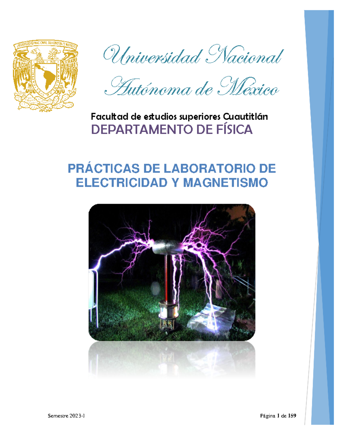 Manual de practicas de Electricidad y magnetismo 2023-1 (1) - 1 [Título de la barra Universidad ...