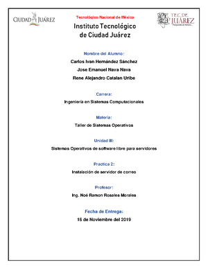 Tarea Metodologia SHA - Instituto Tecnológico de Ciudad Juárez. Tecnológico Nacional de México ...