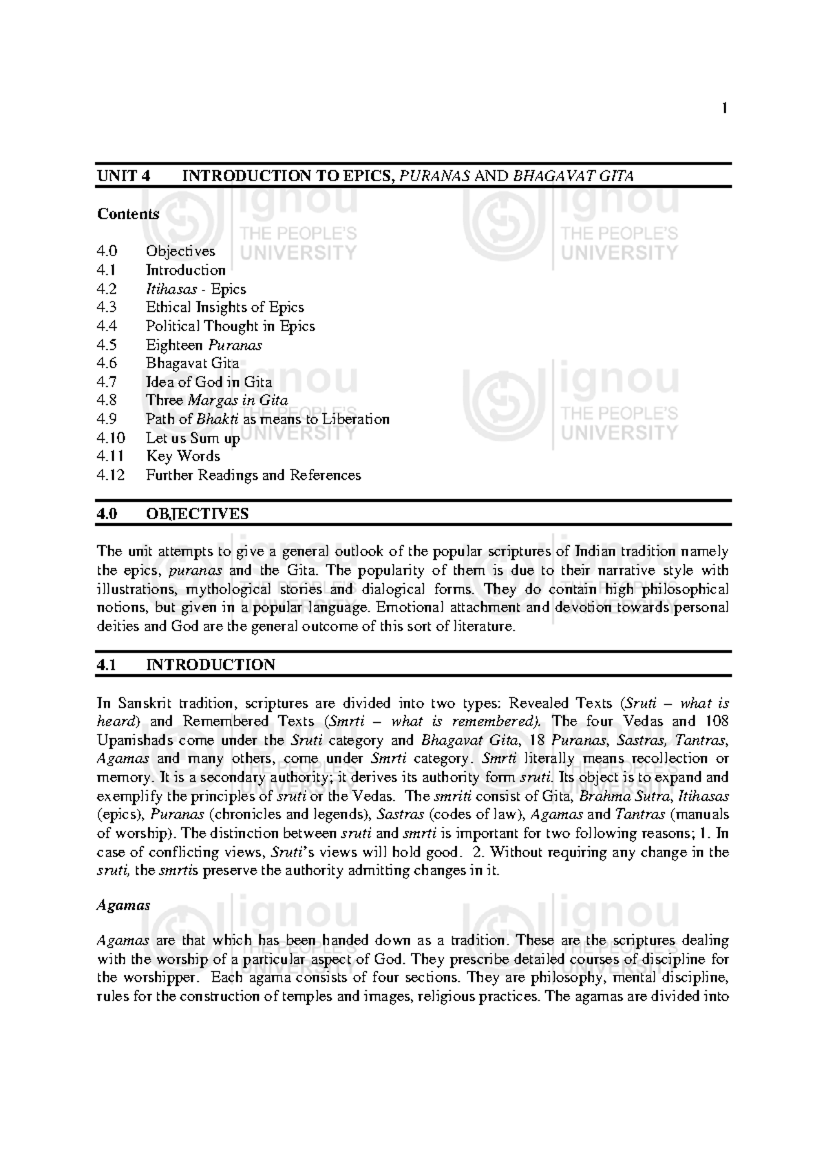 Unit-4 - assign - UNIT 4 INTRODUCTION TO EPICS, PURANAS AND BHAGAVAT ...