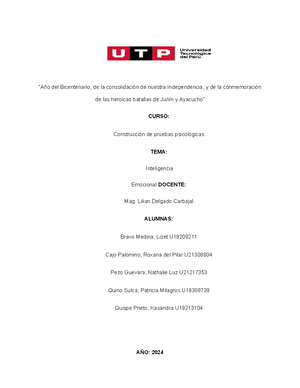 Construcción de pruebas psicológicas - UTP - Studocu