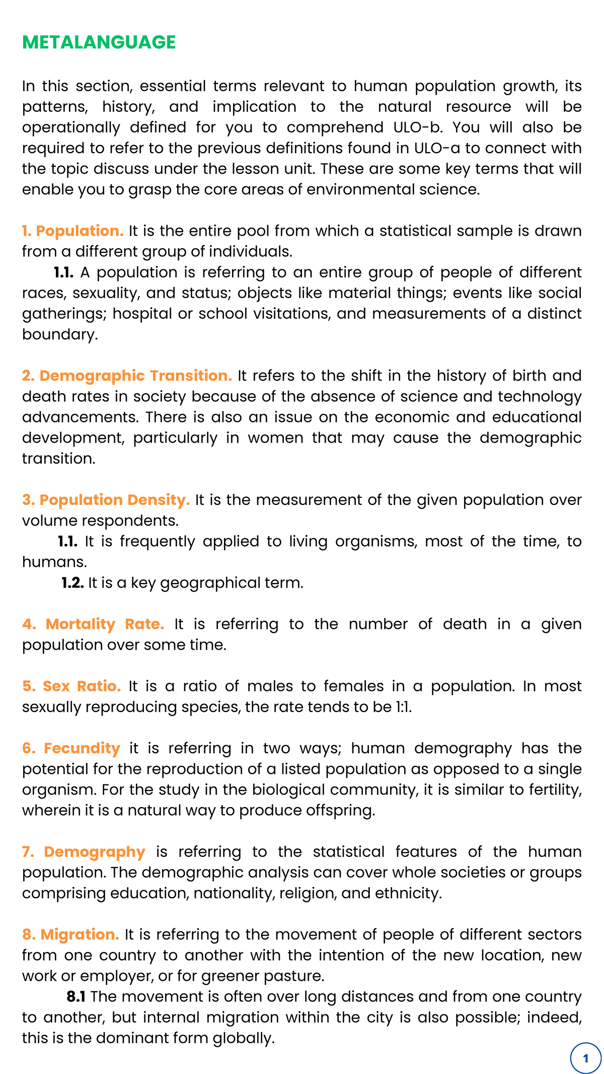 WEEK 4-5 Unit Learning Outcome C (ULOc) - METALANGUAGE In this section ...