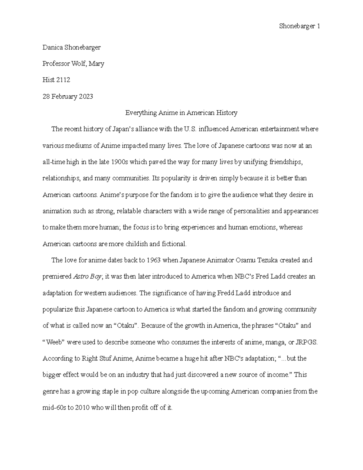 Analysis On Anime In American History Danica Shonebarger Professor analysis-on-anime-in-american-history-danica-shonebarger-professor