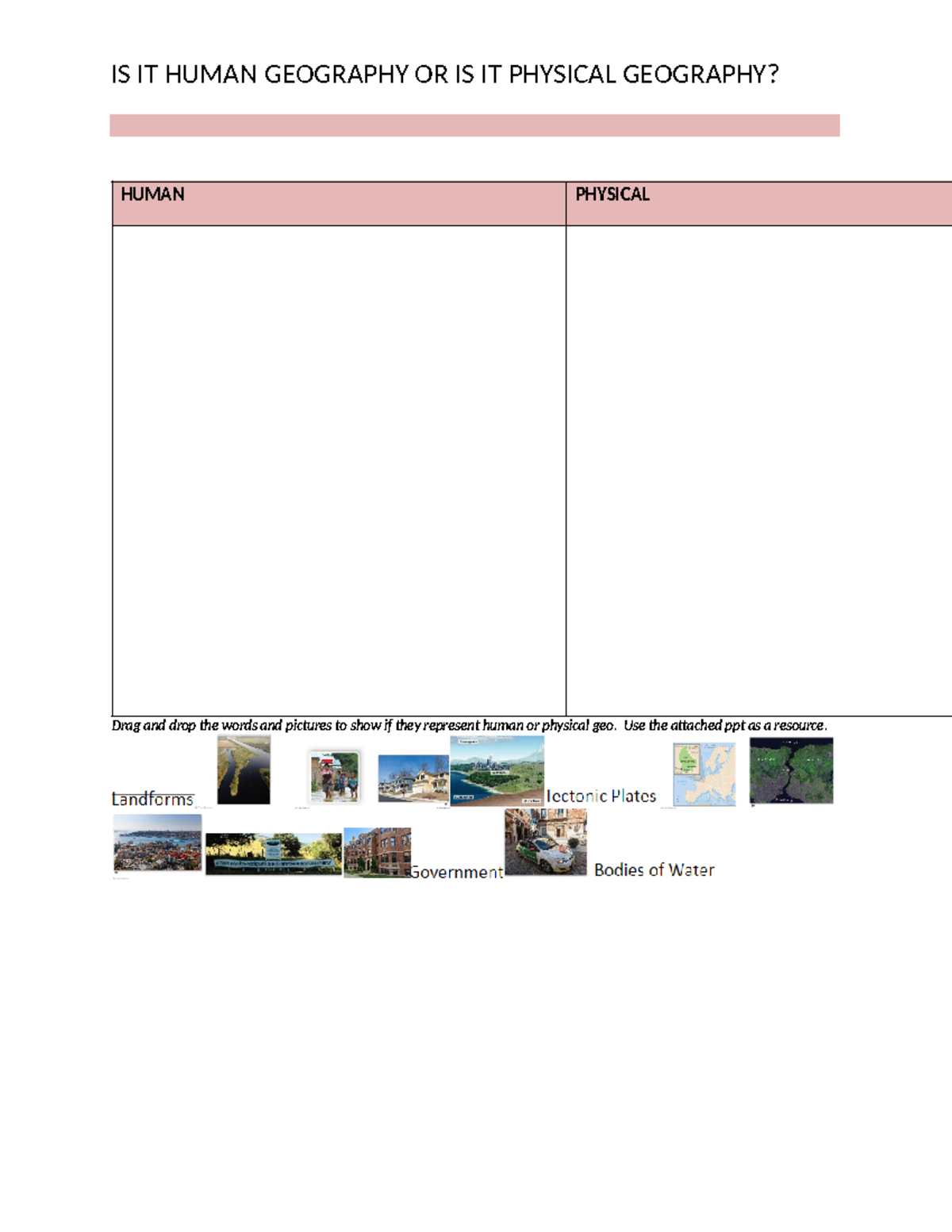 physical geography vs human geography