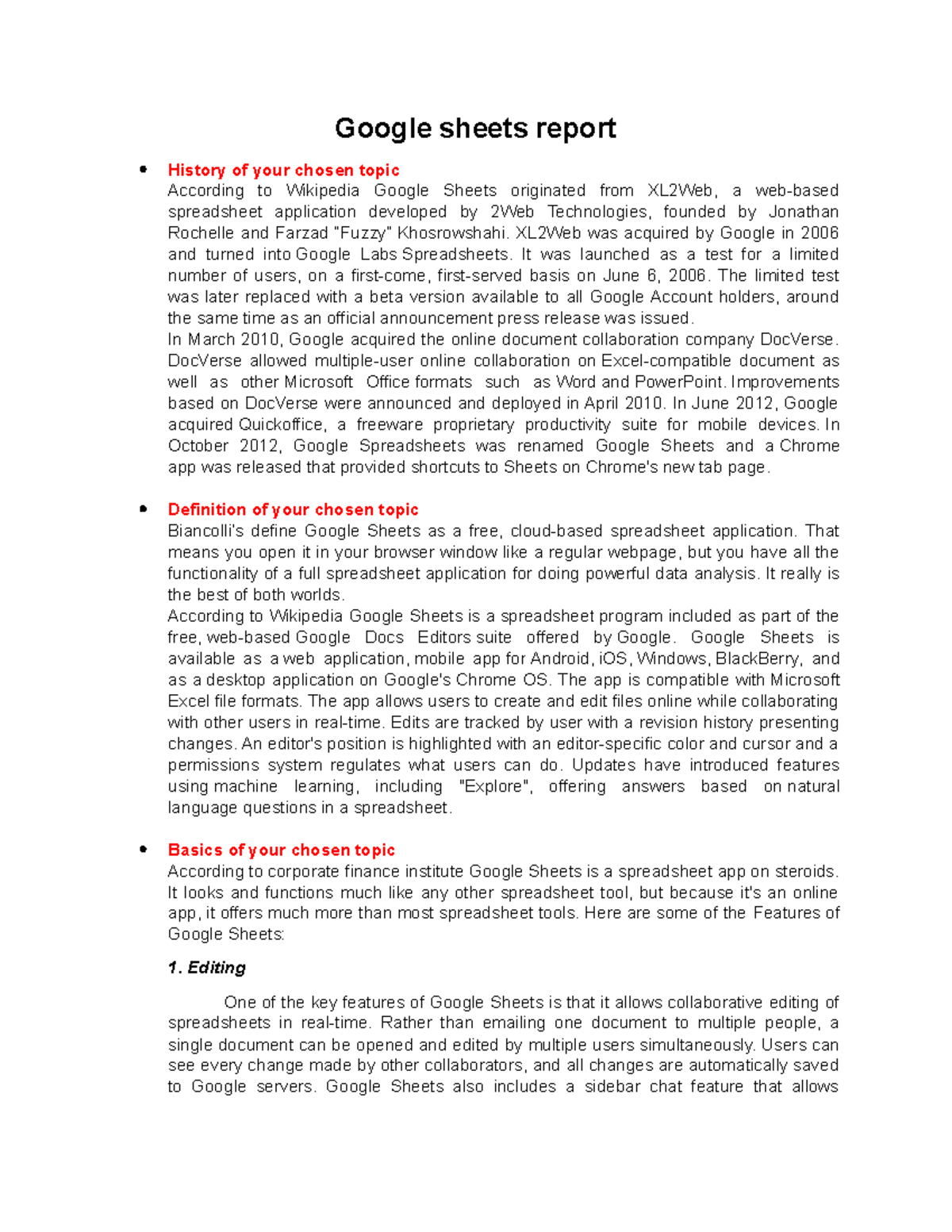 Google sheets research, summary, and report - Google sheets report ...