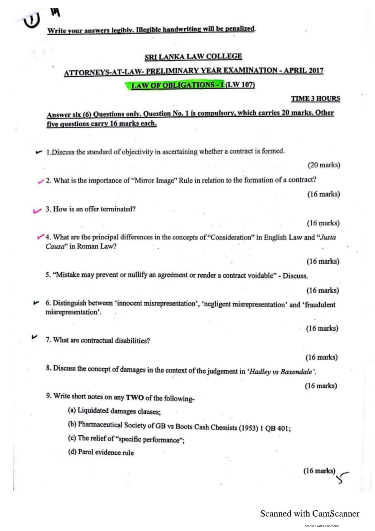 Preliminary Year English Past Papers (April-2017 to April-2020 ...