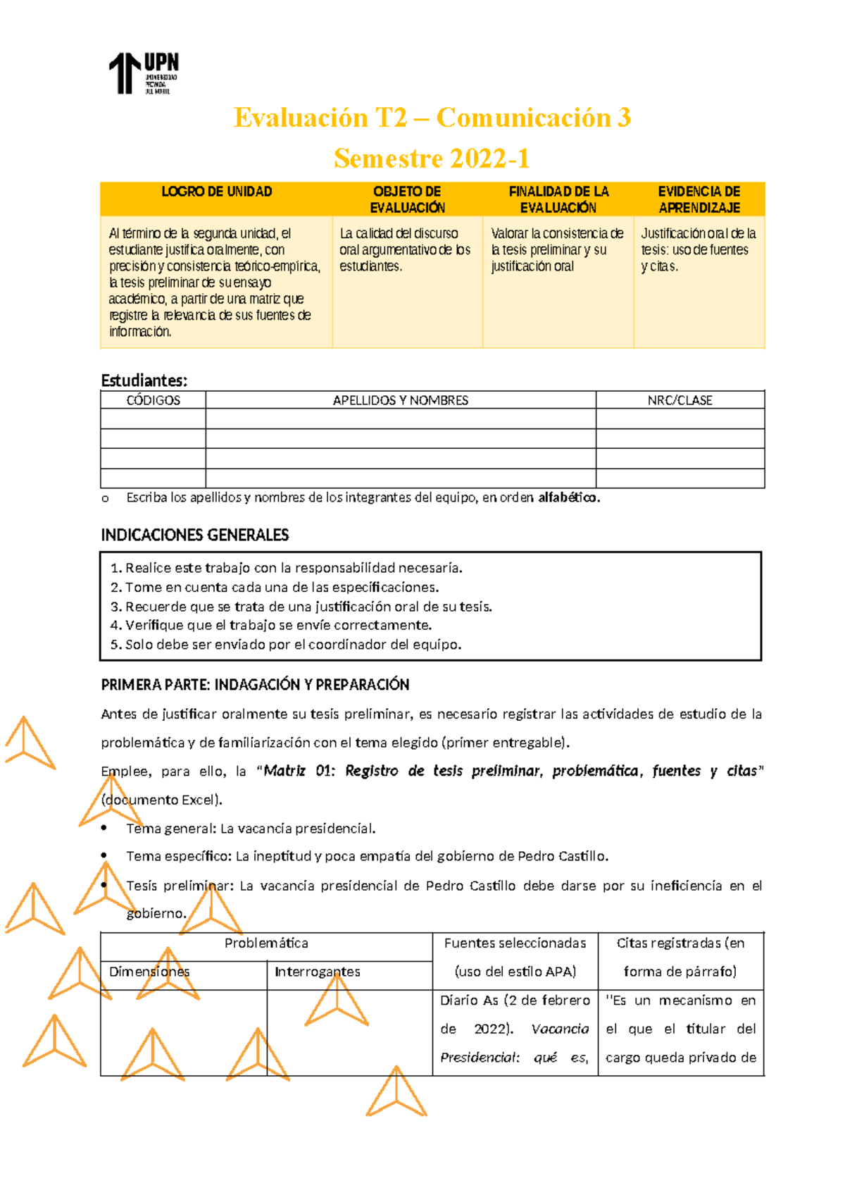 T2 Comunicaci n 3 Grupo 5 - Evaluación T2 – Comunicación 3 Semestre 2022- LOGRO DE UNIDAD OBJETO ...
