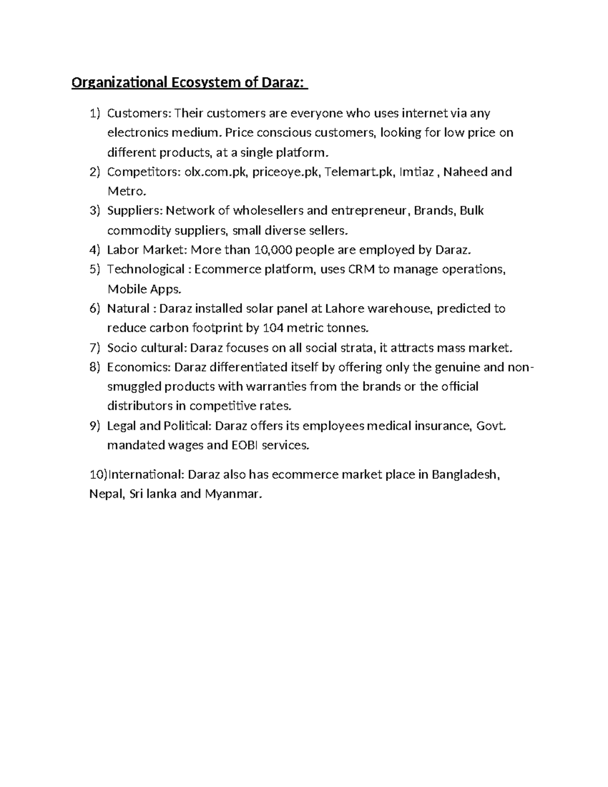 Organizational Ecosystem of Daraz - Organizational Ecosystem of Daraz ...