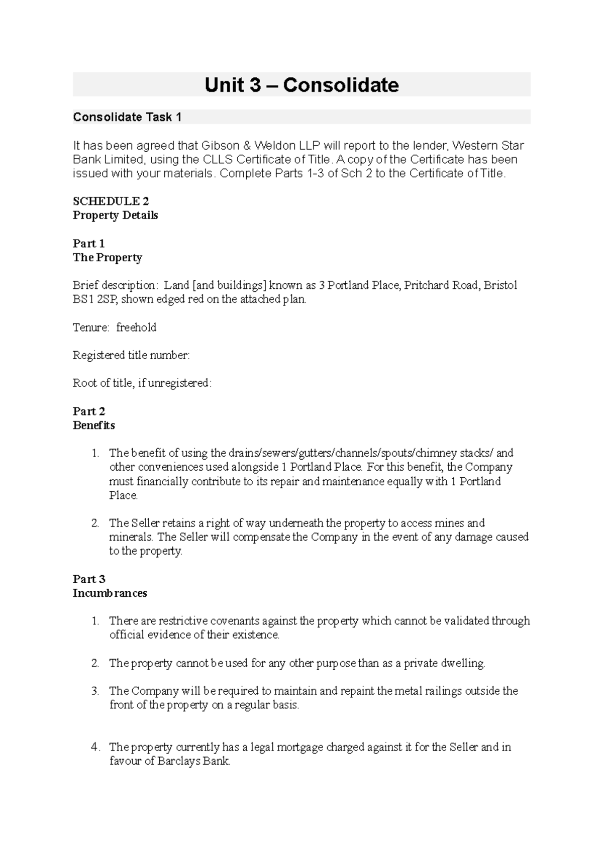Unit 3 - Consolidate - Task 1 - Unit 3 – Consolidate Consolidate Task 1 ...