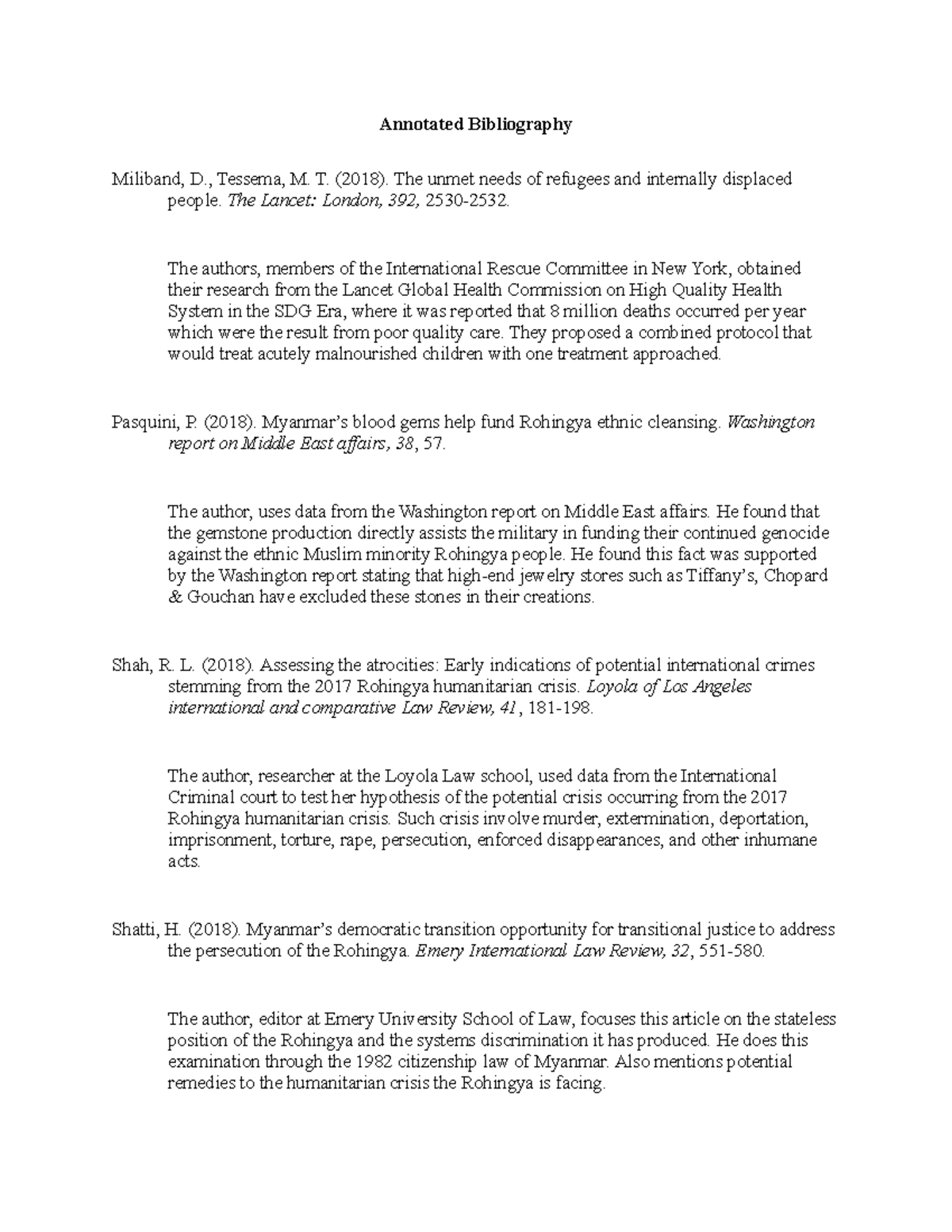 Sample annotated bibliography - Annotated Bibliography Miliband, D ...