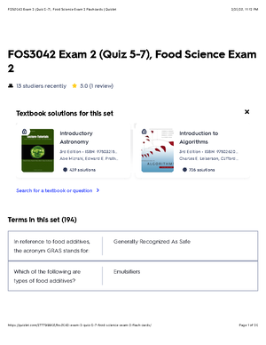 Fundamentals of Food Science Final Review - Milk and Milk Products ...