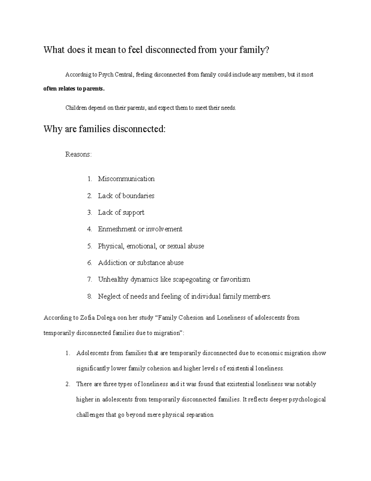 Research on Family - awd - What does it mean to feel disconnected from ...