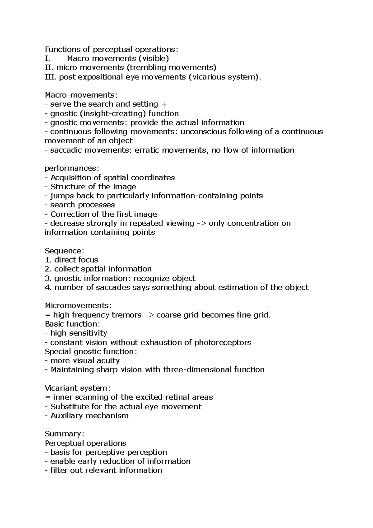 Functions of perceptual operations - Macro movements (visible) II ...