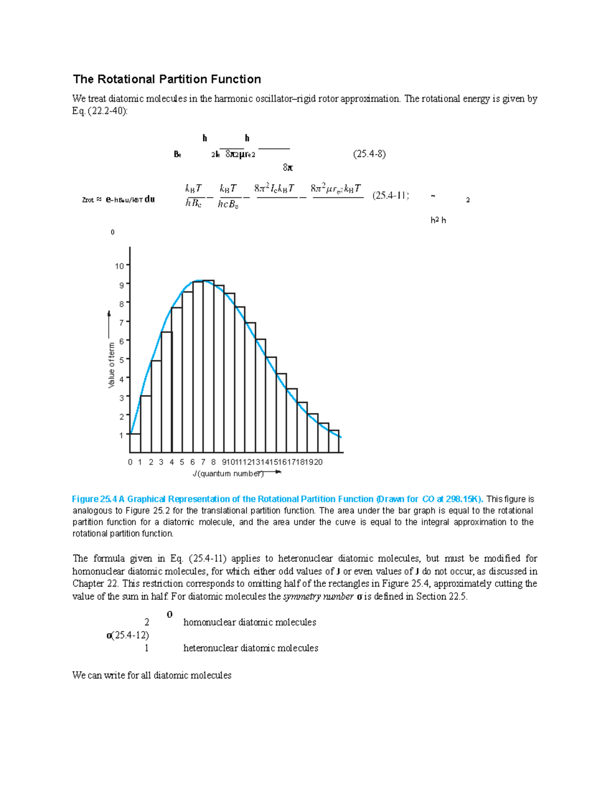 The Rotational Partition Function The Rotational Energy Is Given By
