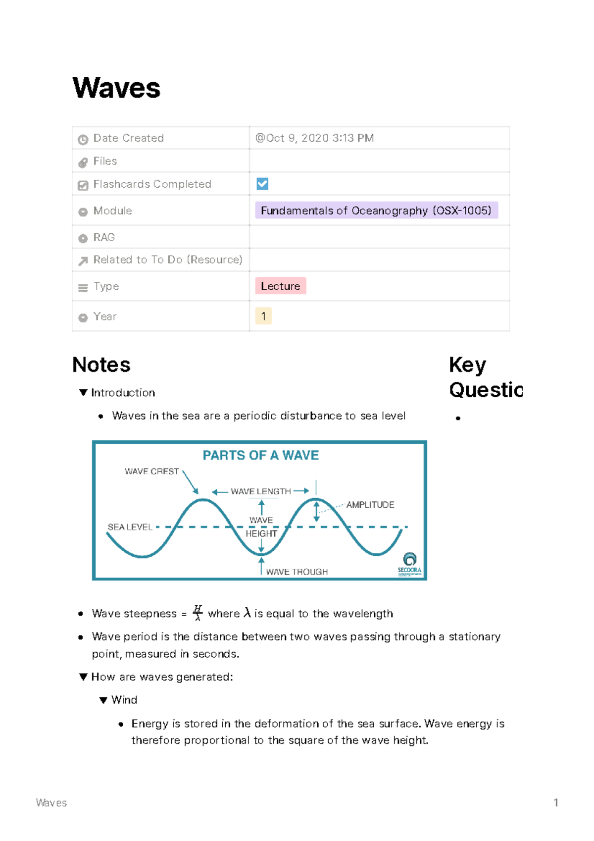 Waves - Lecture notes 5 - Waves Ԇ Waves Date Created Files Flashcards ...