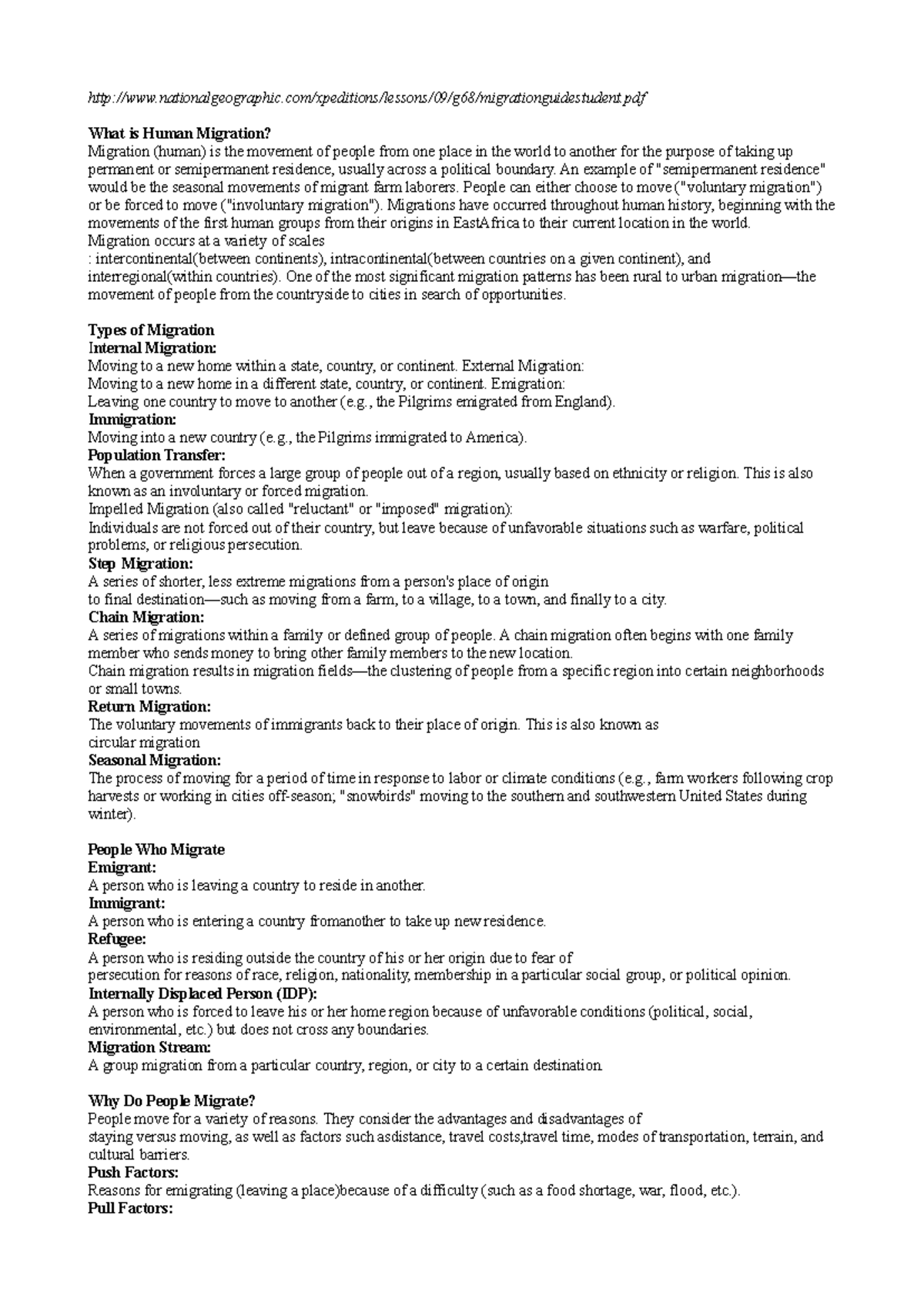 What Is Human Migration Nationalgeographic xpeditions lessons 09 g68