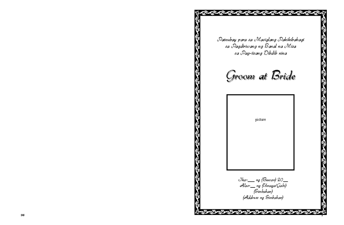 75191926 Tagalog Wedding Misalette Template - Groom at BrideGroom at ...